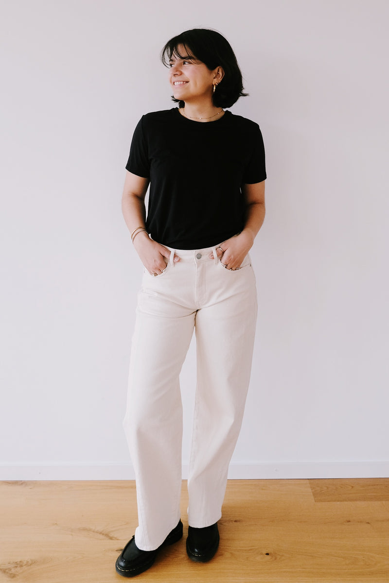 Jeans - Barrel Minimal Stretch - ASH - Cutline Ecru – collab zürich