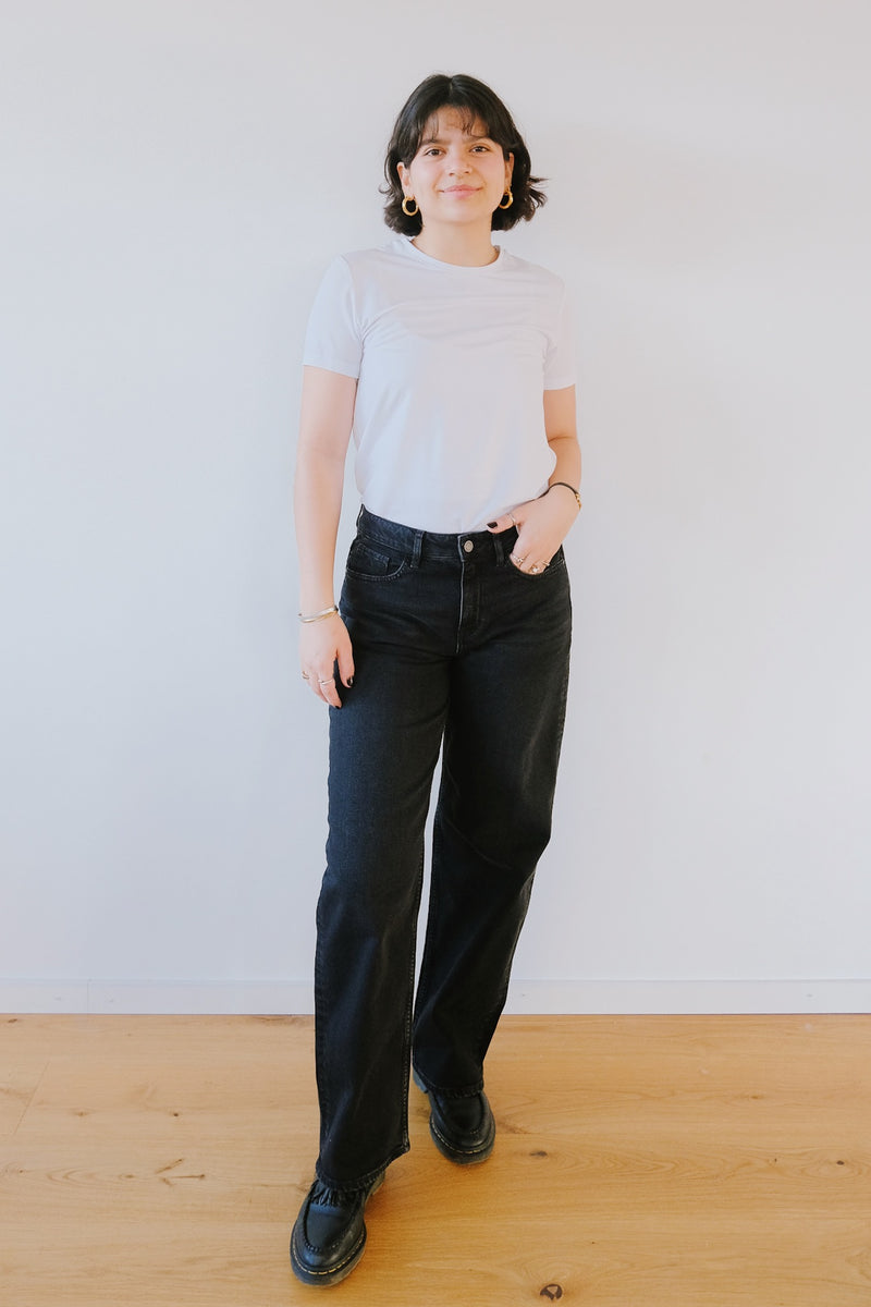 Jeans - Barrel Medium Stretch ASH - Fransen – collab zürich