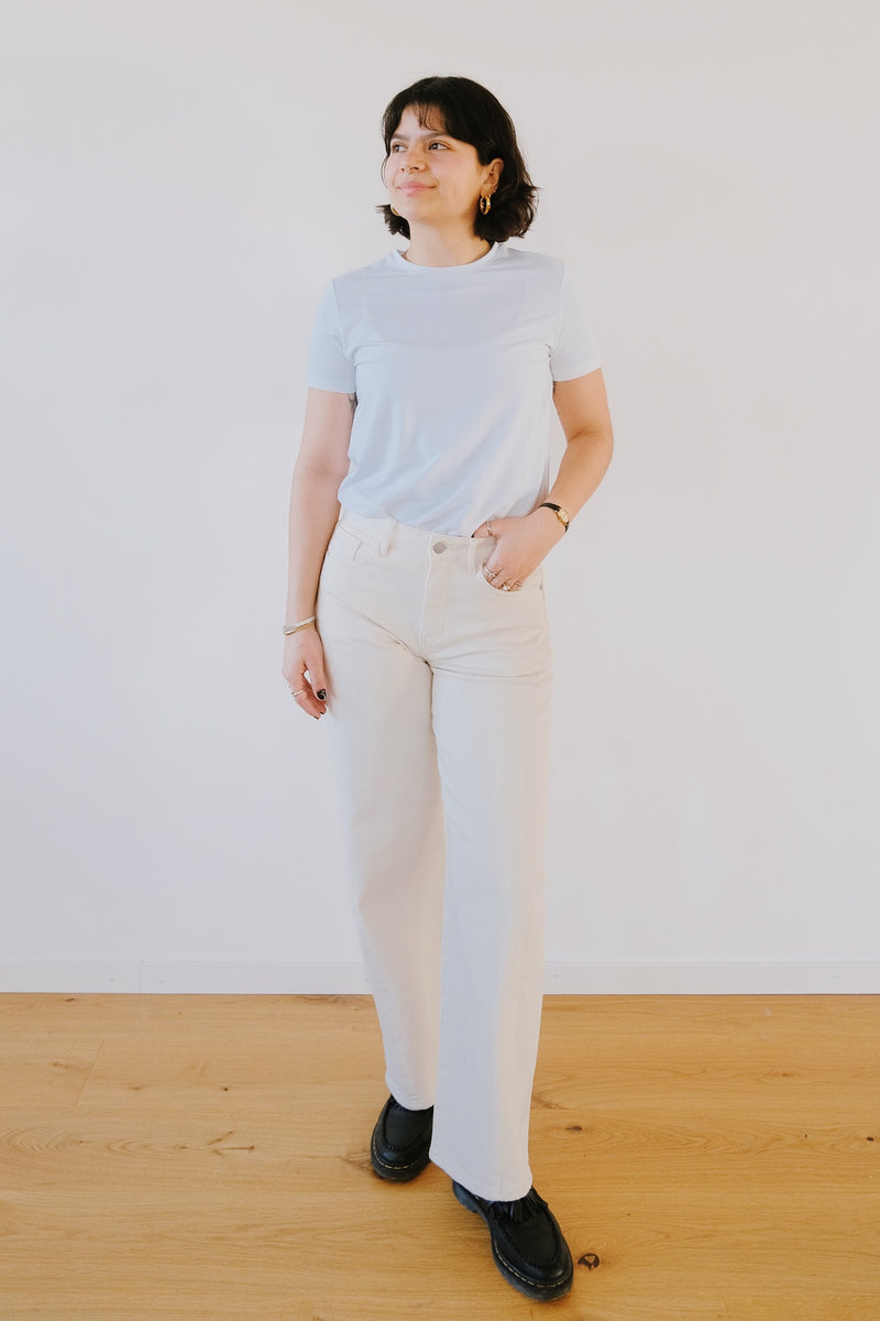 Jeans - Barrel Medium Stretch ASH - Fransen – collab zürich
