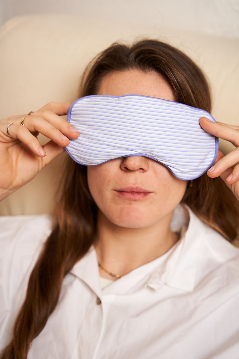 Eye Mask - RAHA Mini Striped - Blue/White – collab zürich